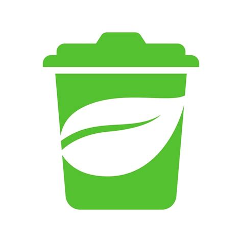 Free Vector Green Bin With Leaf
