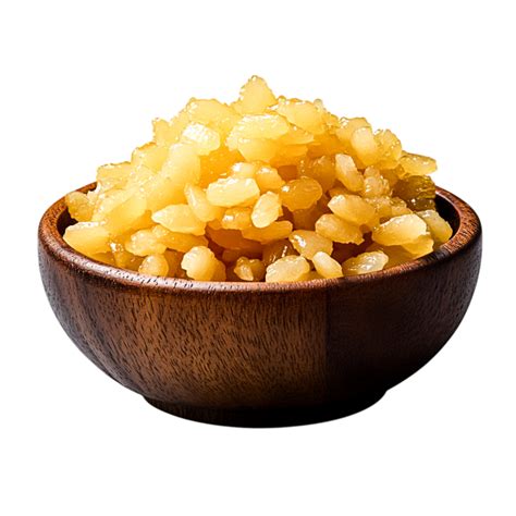 Glazed Ginger Pieces In Wooden Bowl For Culinary Inspiration 59368437 Png