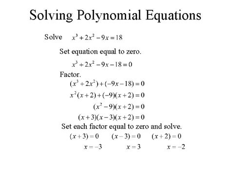 6 4 Factoring And Solving Polynomial Equations Factor