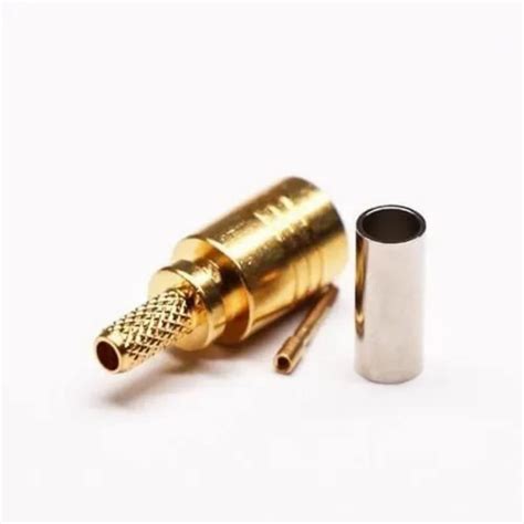 Smb Male Straight Crimp Connector For Rf Contact Material Brass At