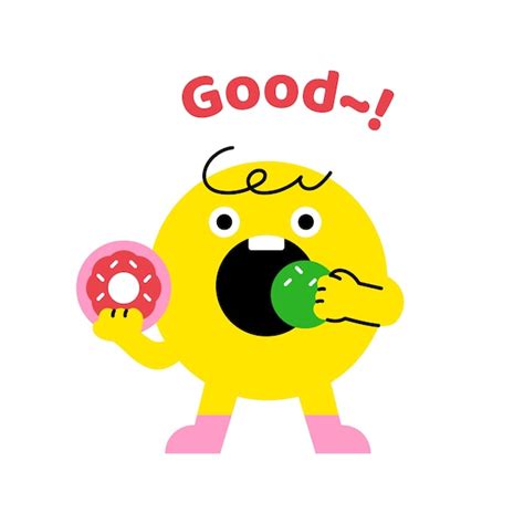Premium Vector Cute Abstract Shapes Characters A Yellow Donut Figure