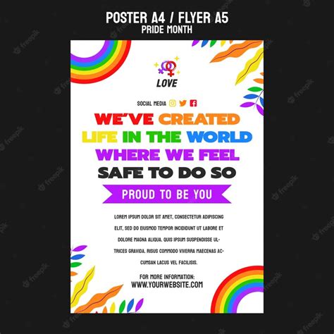Free Psd Pride Month Celebration Poster Template