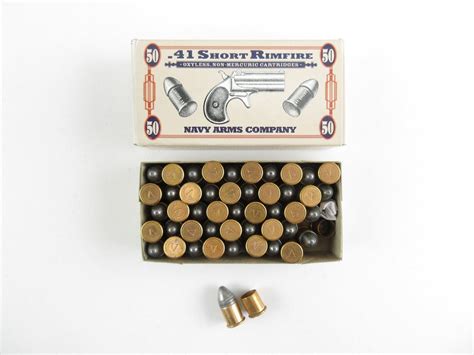 Navy Arms Company 41 Short Rimfire Ammo And Brass Case Lot