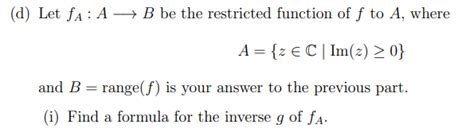 solved 2 consider the function f c c defined by f x iy