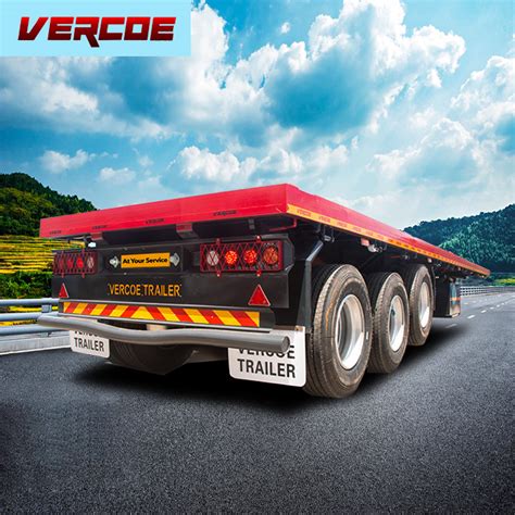 Shipping Container Transport 40 Foot Flatbed Container Semi Trailer