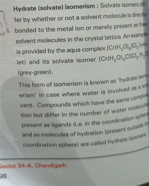 Hydrate Solvate Isomerism Solvate Isomers Differ By Whether Or Not A