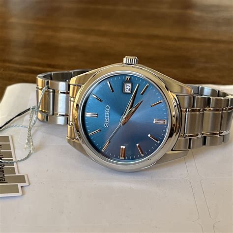 Seiko Blue Dial Essentials Stainless Steel 40 Mm Mens Watch Sur525