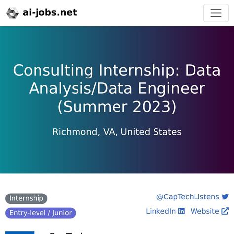 Hiring Internship Consulting Internship Data Analysisdata Engineer