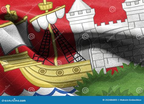 3d Illustration Flag Of Bristol Is A Region Of England Waving O Stock