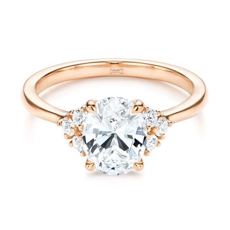 18k Rose Gold Oval Diamond Cluster Engagement Ring 106824 Seattle
