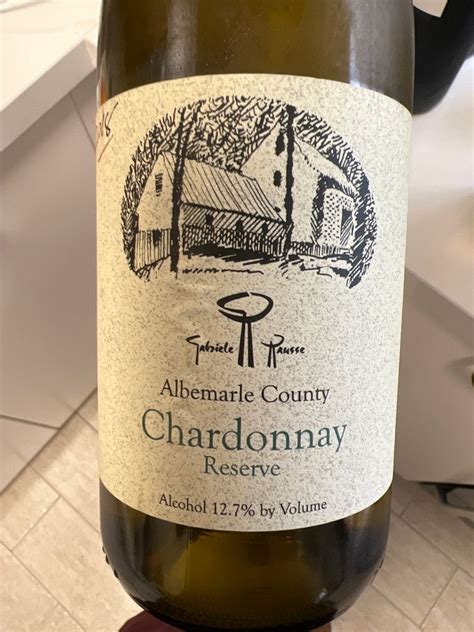 2018 Gabriele Rausse Chardonnay Reserve Usa Virginia Central