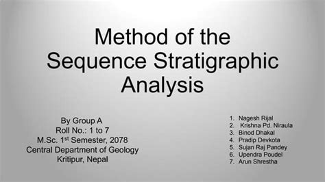 Method Of The Sequence Stratigraphic Analysispdf