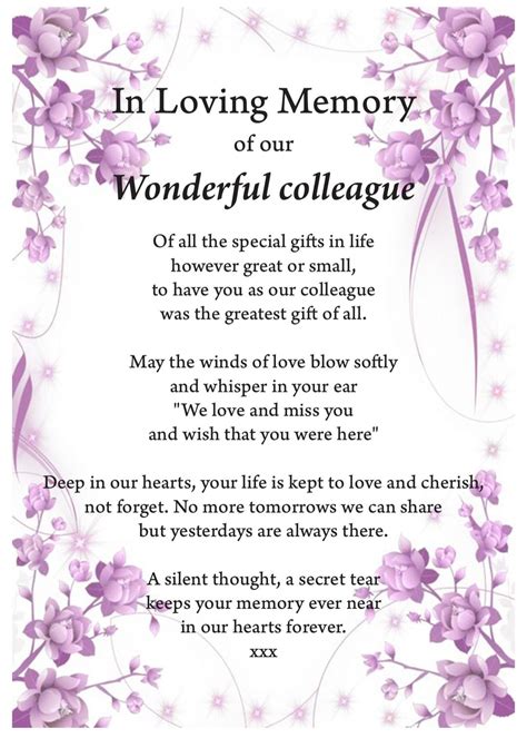 Colleague Loving Memory Print Memorial Print Digital Print Digital