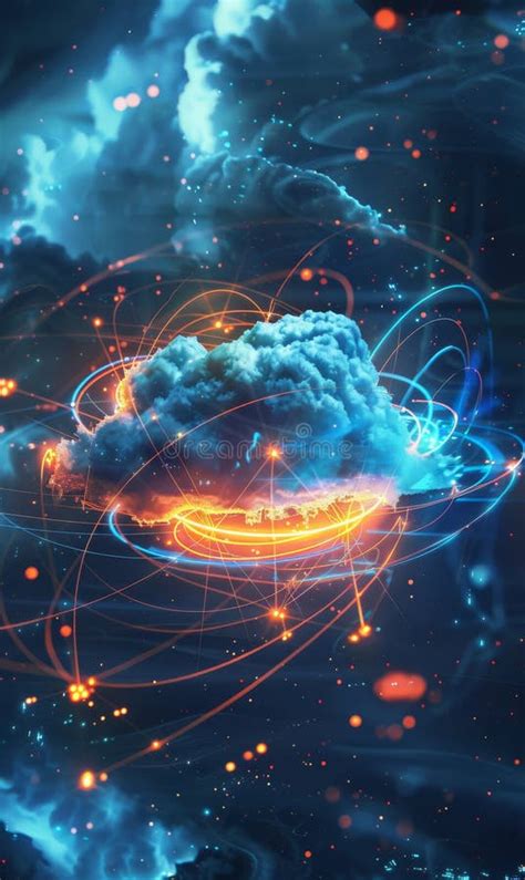 Futuristic Technology Concept Cloud Computing Concept Cloud Symbols