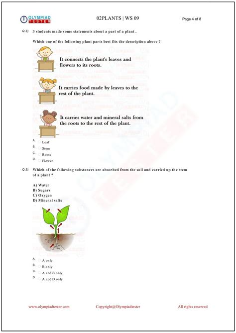Class 2 Science Olympiad Sample Paper On Plants Set 02 Artofit