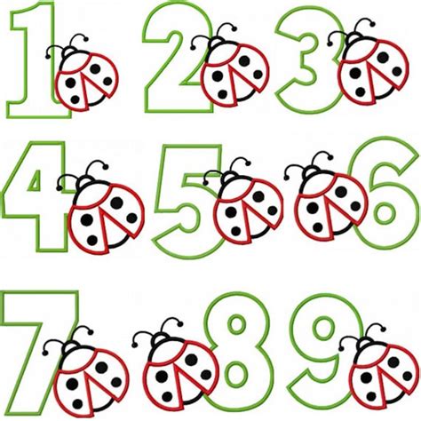 Instant Download Ladybug Numbers 1 9 Applique Machine Etsy Ec9