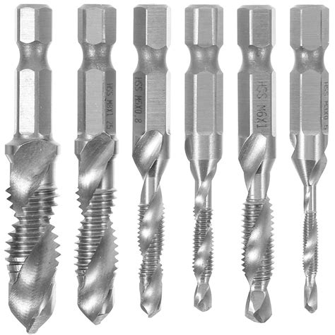 Whamvox Side Cutting Drill Bit Drill Bits Tapping Set 6x1cm Silver