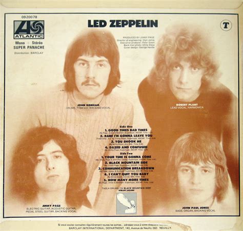Led Zeppelin I St Self Titled Debut Album 12 Lp Vinyl Album Cover