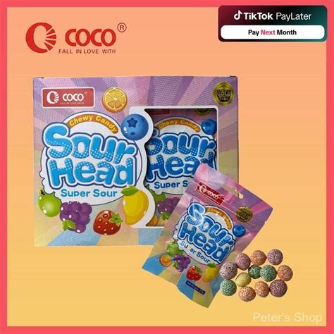 Coco Candy Sour Head Chewy Candy 30pcs Per Inner Box Mix Flavour