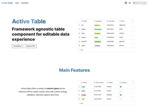 Active Table Svelte Themes