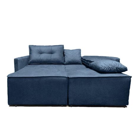 Sofa Cama Casal Premium Azul Casas Bahia