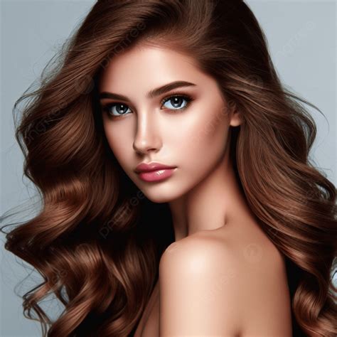 Beautiful Hairstyle Fashion Girl Background Brunette Girl With Long