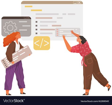 Programmer Engineering And Coding Set Royalty Free Vector