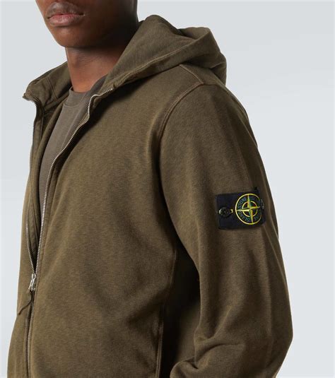 Stone Island Compass Cotton Zip Up Hoodie Stone Island