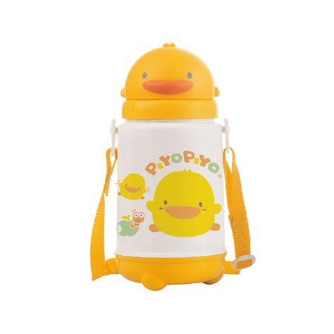 Bình Giữ Nhiệt Cho Bé đi Học Có Dây đeo Piyo Piyo 420ml Màu Tươi Sáng