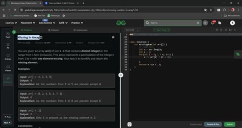 Gfg160days Gfgstreak2025 Dsa Java Coding Problemsolving Challenges Sanjana Yadav