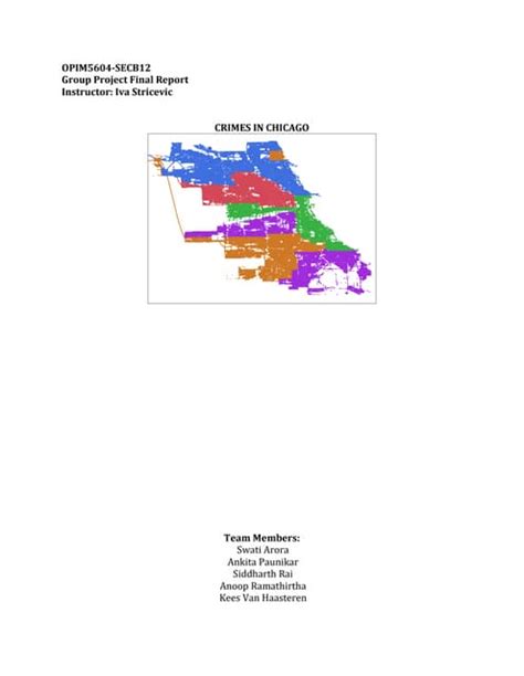 Crime Dataset Analysis For City Of Chicago Docx