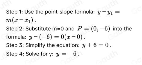 Solved Use The Point Slope Formula And The Given Slope And Point To