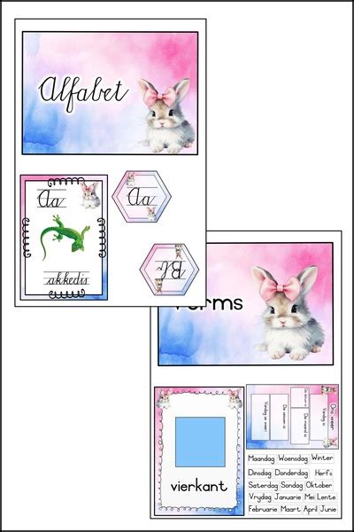 Bunny Blue And Pink Pienkandblou Hasies · Dazziling School Decor