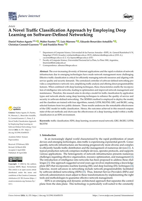 Pdf A Novel Traffic Classification Approach By Employing Deep
