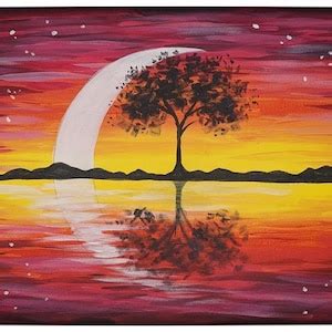 Moonlit Paradise Painting Kit With Online Tutorial Etsy
