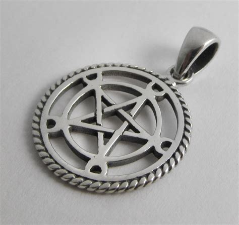 Sterling Silver Small Moon Pentacle Moonlight Mysteries Pagan Jewelry Wiccan Ts And Supplies