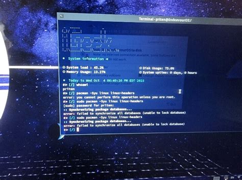 bootloader screwed kernel boot graphics and hardware endeavouros