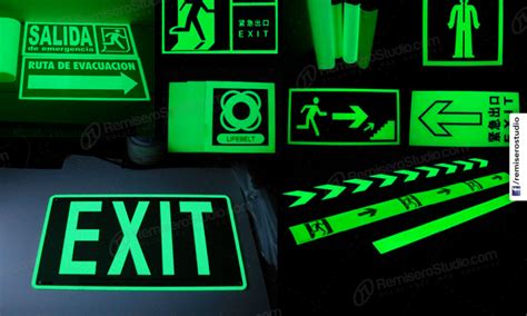 Custom Photoluminescent Stickers Printing Maker Glowing Exit Signs