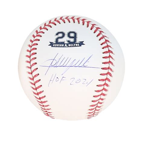 Adrian Beltre Signed Oml Retirement Logo Baseball Inscribed Hof 2024 Beckett Pristine Auction