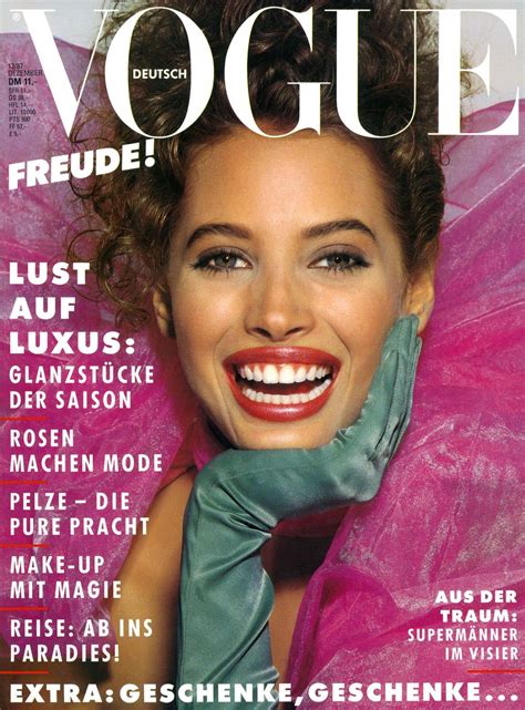 Christy Turlington For Vogue Germany December 1987 Christy