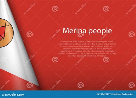 Flag Of Merina Kingdom Africa At Cloudy Sky Background Panoramic View