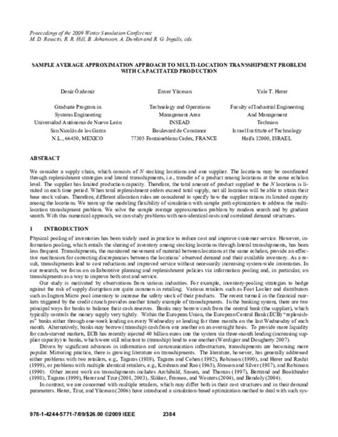 Pdf Sample Average Approximation Approach To Multi Location