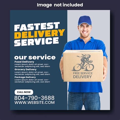 Premium Vector Fastest Delivery Service Post Template Design