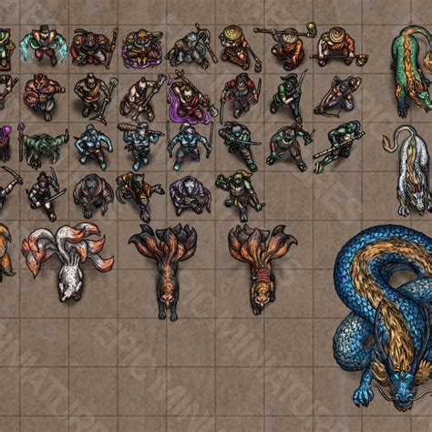 3d Printable Divine Dynasty Virtual Tabletop Token Set Vtt Tokens