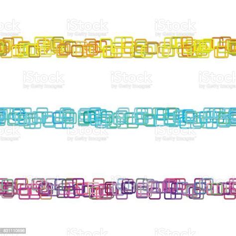 Repeatable Abstract Square Pattern Paragraph Separator Line Design Set