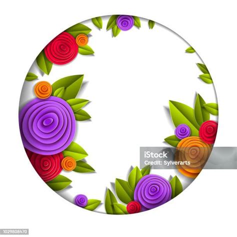 꽃과 나뭇잎 종이 컷 스타일 텍스트 벡터 꽃 그림 복사 공간 배경 청첩장 또는 낭만주의 인사말 카드입니다 0명에 대한 스톡 벡터 아트 및 기타 이미지 Istock