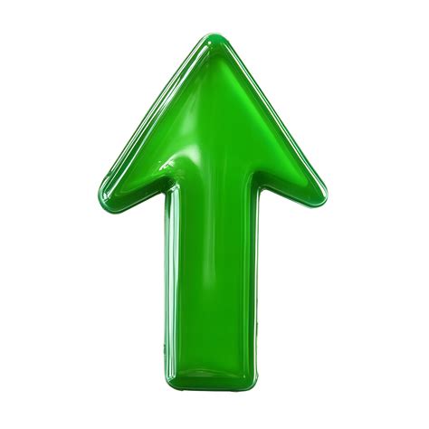 Green 3d Translucent Arrow Pointing Upwards On White Background