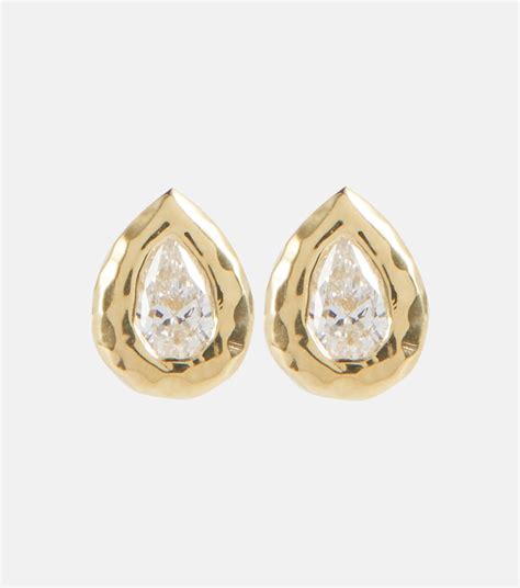 Nesting Gem 18 Kt Gold Earrings With Diamonds In Gold Octavia Elizabeth Mytheresa