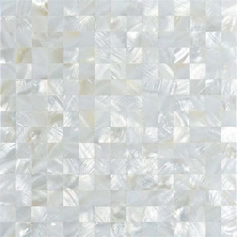 White Mother Of Pearl Tile Seamless Square Shell Mosaic