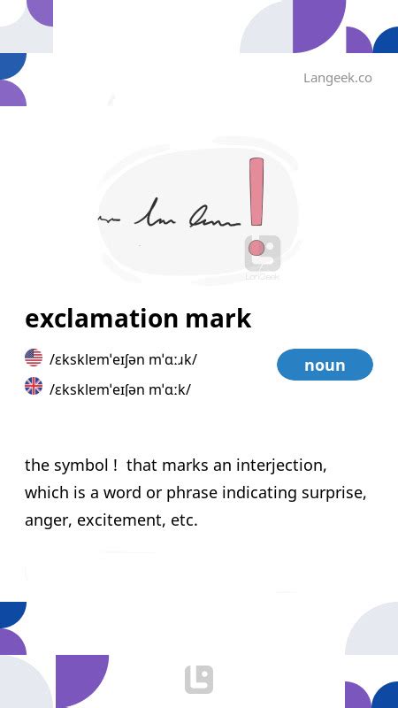Definition And Meaning Of Exclamation Mark Langeek